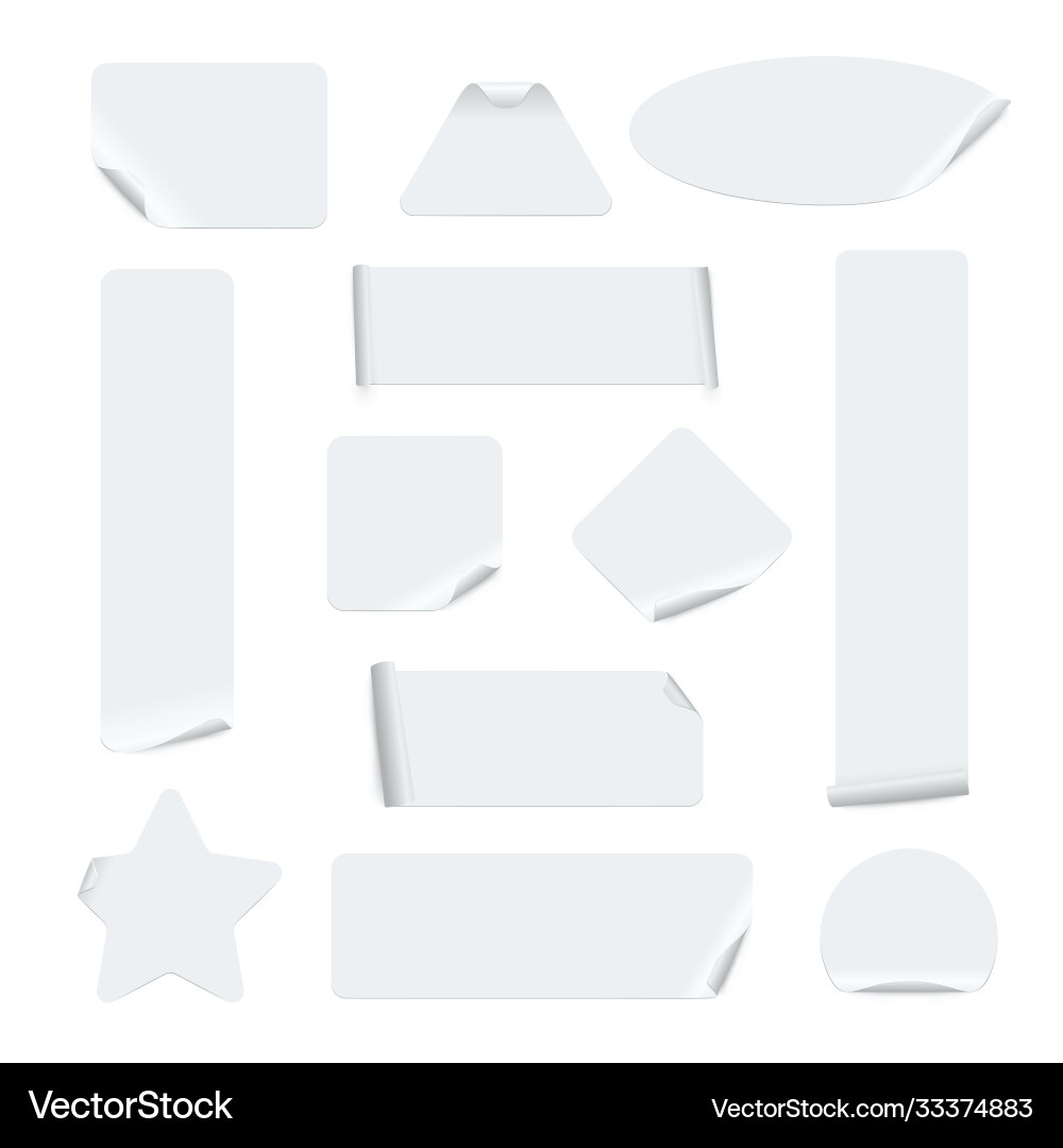 Stickers different shapes realistic templates Vector Image