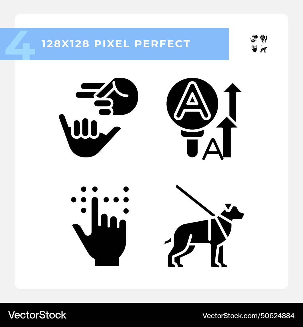 Accessibility for sensory disabilities black Vector Image