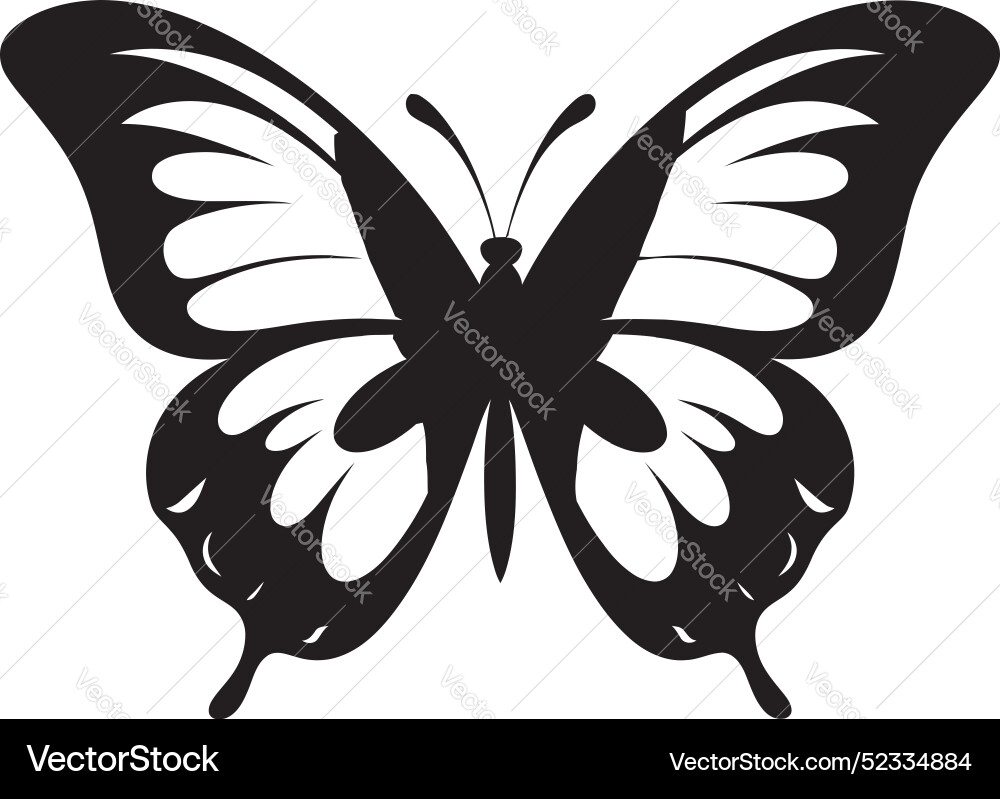 Ethereal wings iconic silhouette in black Vector Image