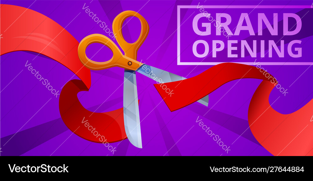 Grand opening concept banner cartoon style Vector Image
