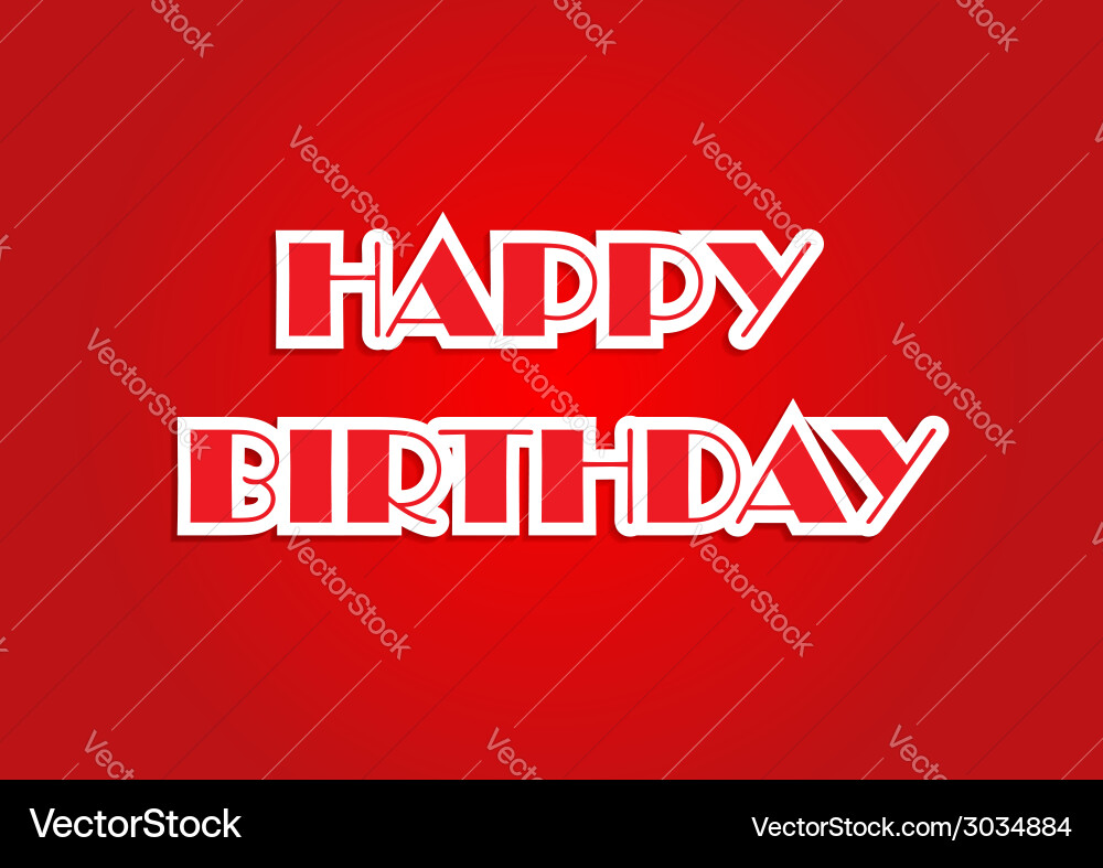 Happy birthday on red background Royalty Free Vector Image
