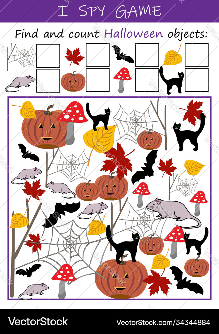 I spy halloween objects - educational game for kid