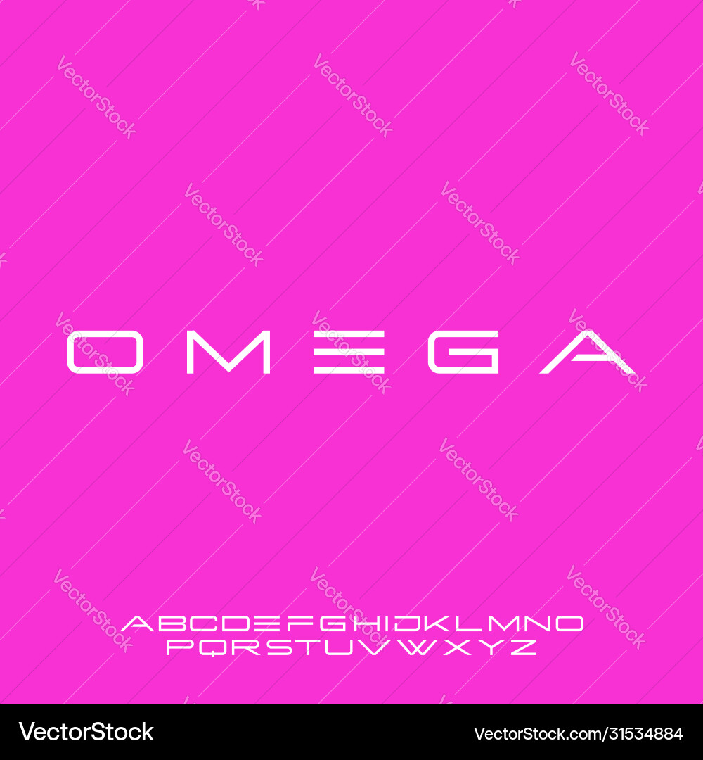 Omega luxury elegant font type alphabet set Vector Image