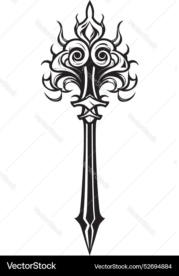 Runeblade revelation sword icon emblem shadow Vector Image