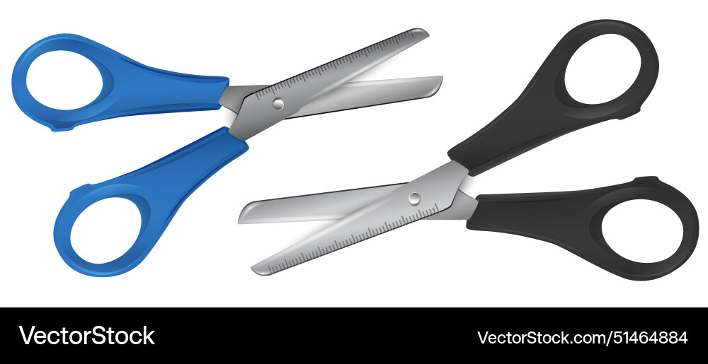 Scissors set realistic isolated on white Vector Image