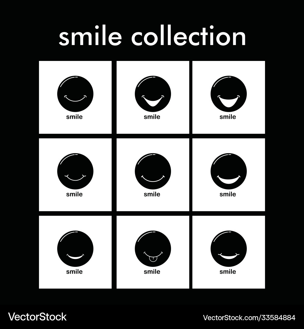Smile collection template design Royalty Free Vector Image