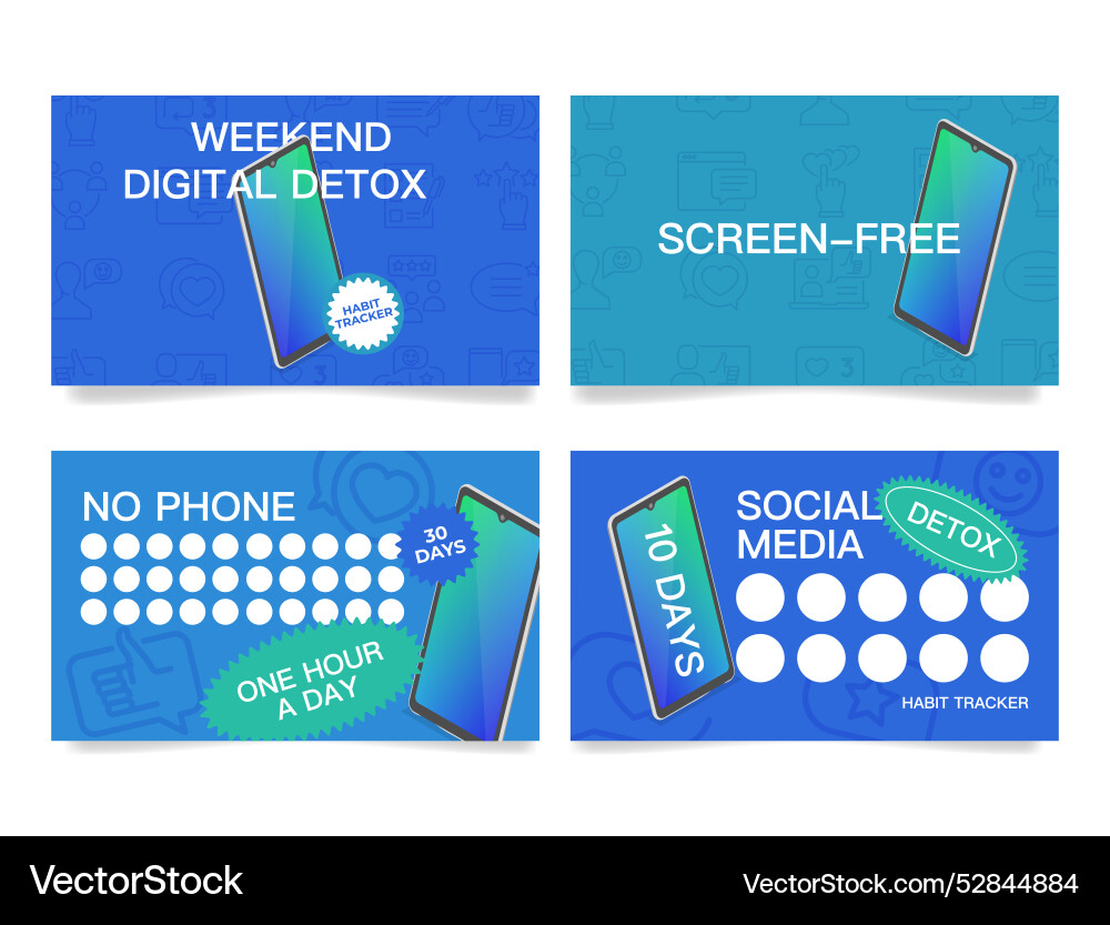 Weekend digital detox screen free no phone habit Vector Image