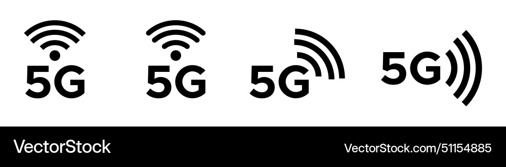 5g icons isolated on white background Royalty Free Vector