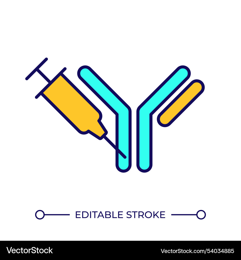 Antibody injection rgb color icon Royalty Free Vector Image