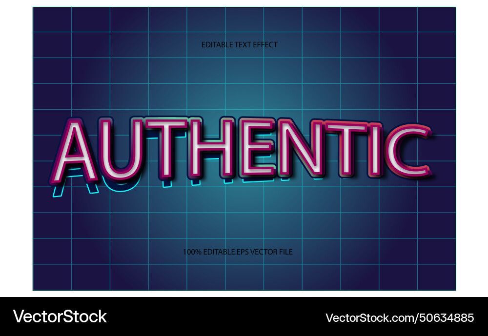 Authentic editable text effect 3d emboss gradient Vector Image