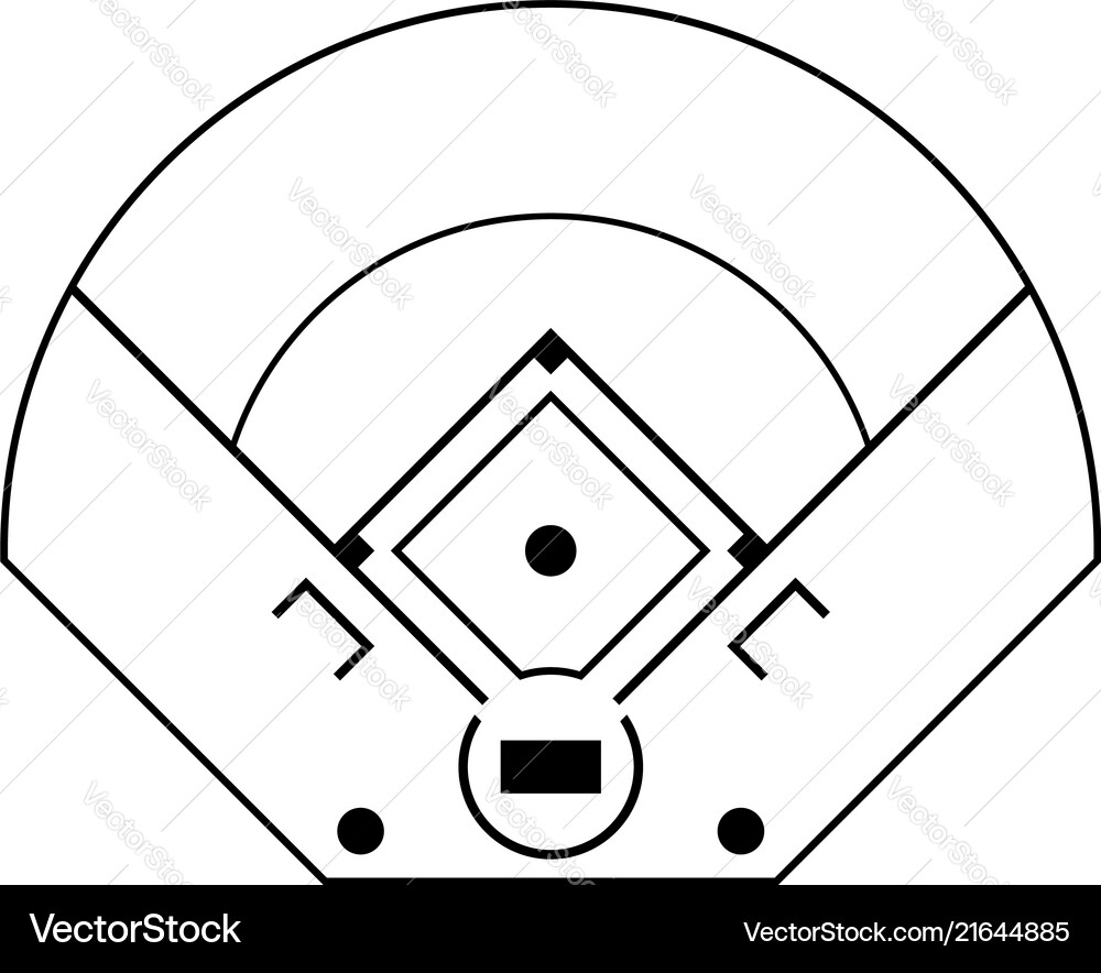 Baseball Diamond Icon - Aerial View Royalty Free Vector