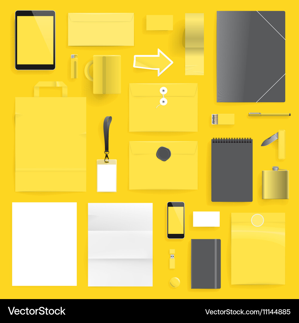 Corporate Identity Objects Mock-up Template Vektorbild