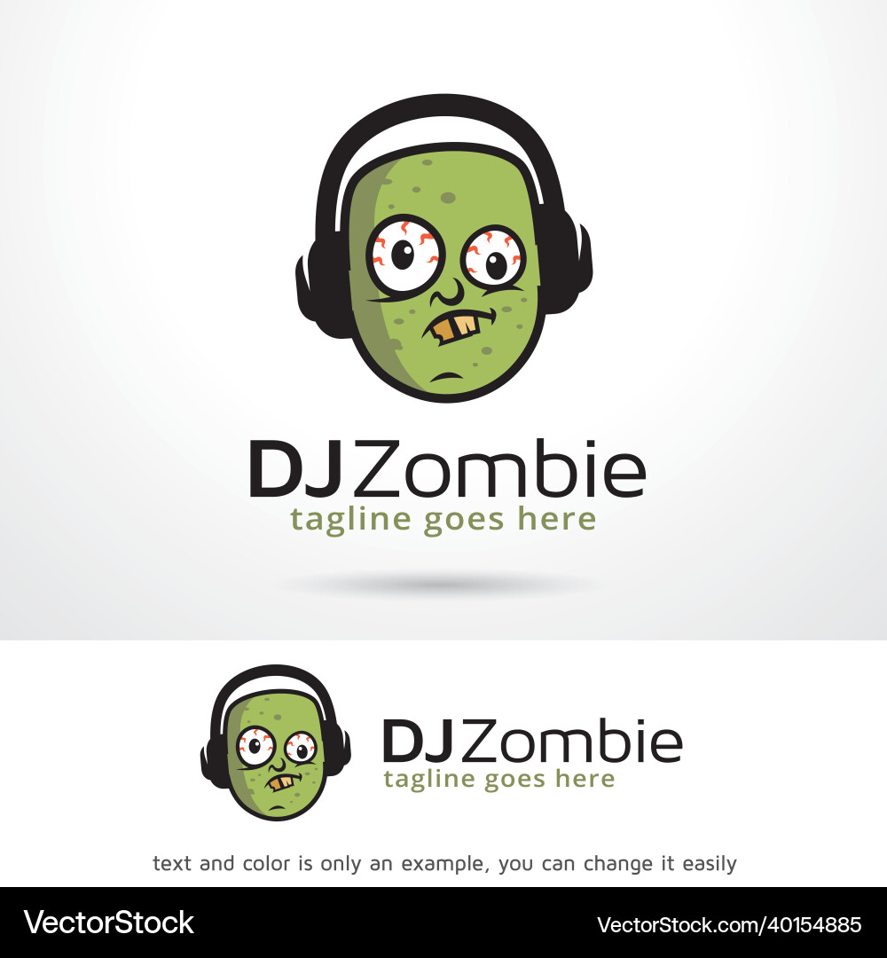 Dj zombie logo template Royalty Free Vector Image