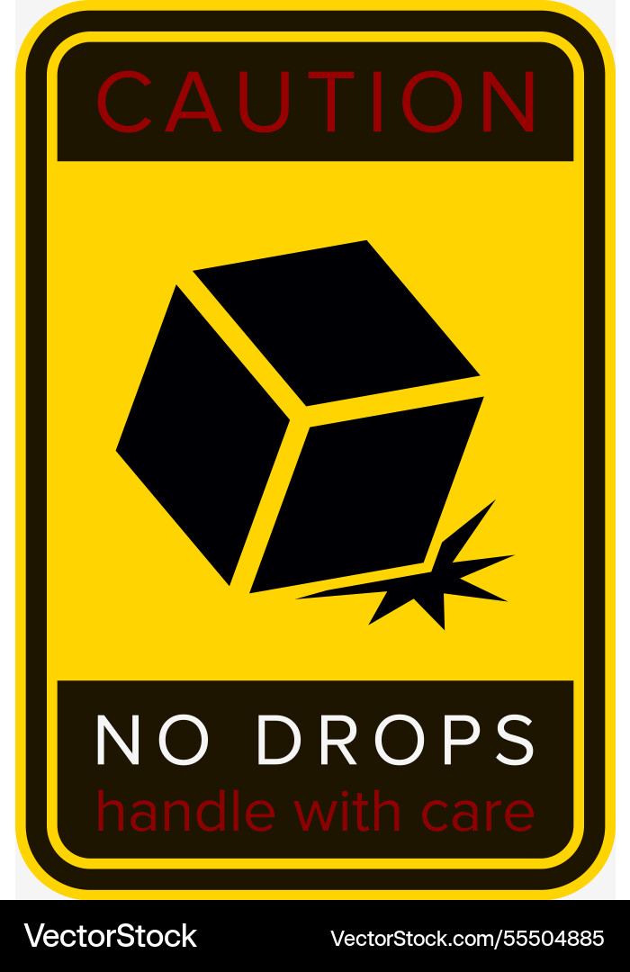 Do not drop fragile items packaging symbol sign Vector Image