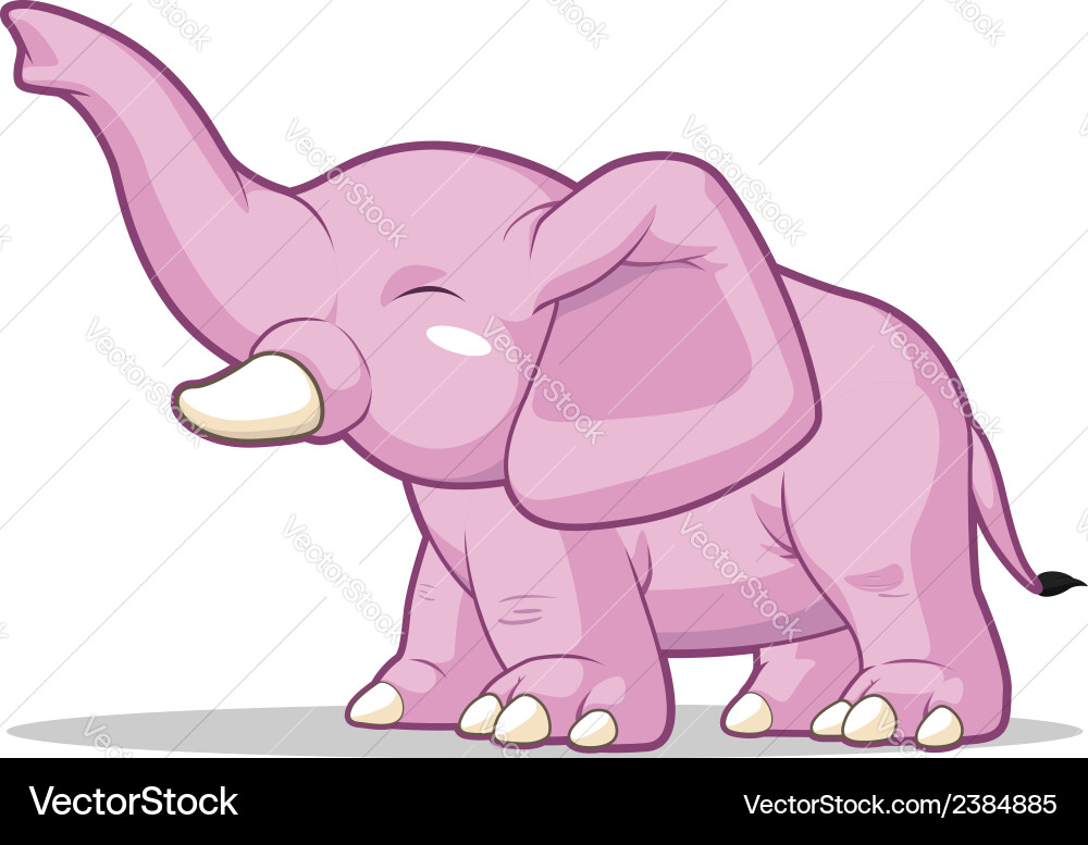 Elephant raising its trunk Royalty Free Vector Image