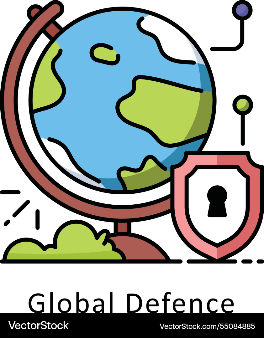 Global defence filled Royalty Free Vector Image