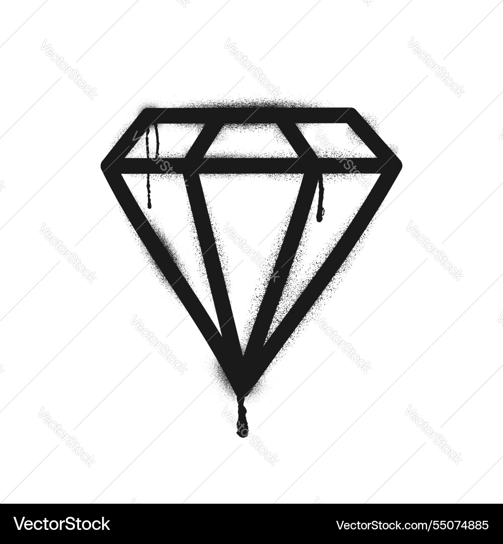 Graffiti drawing diamond symbol Royalty Free Vector Image