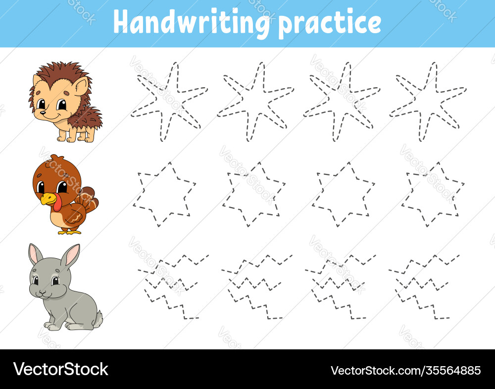 Handwriting pactice education developing Vector Image