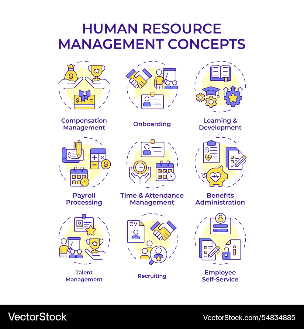 Hris multi color concept icon Royalty Free Vector Image