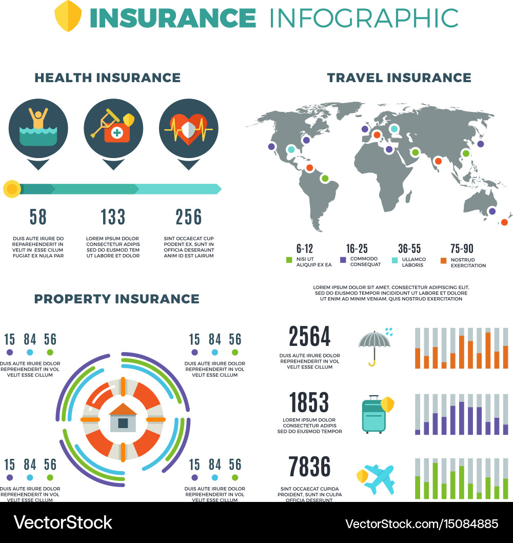 Insurance business infographics Royalty Free Vector Image