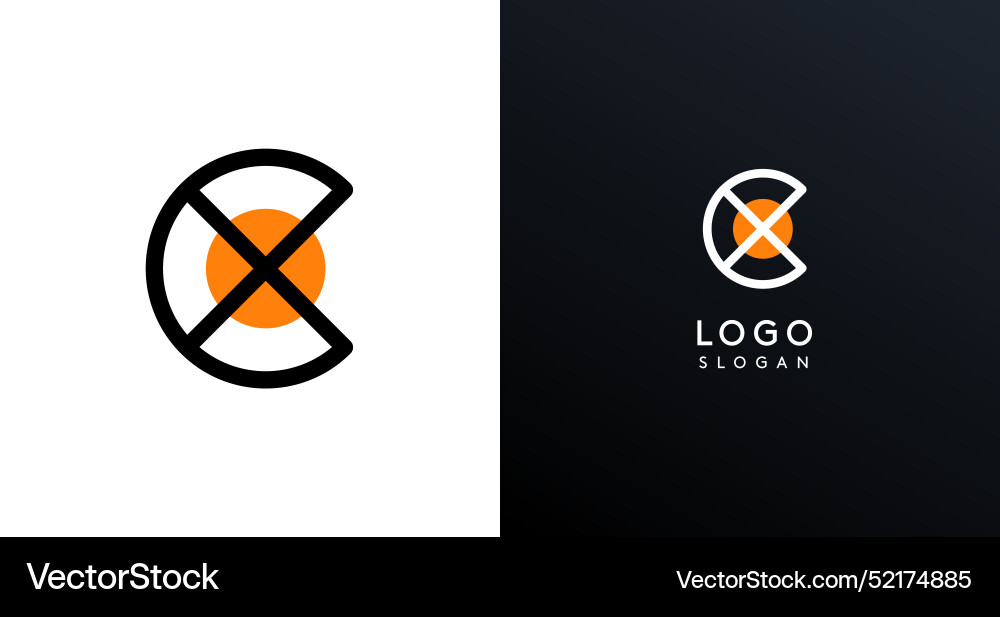 Letter c modern logo featuring geometric shapes Vector Image