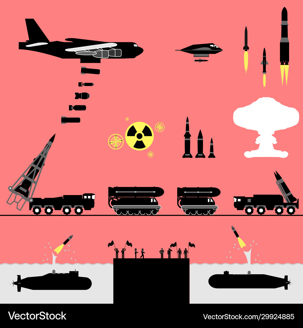 Nuclear war alert pictograph Royalty Free Vector Image