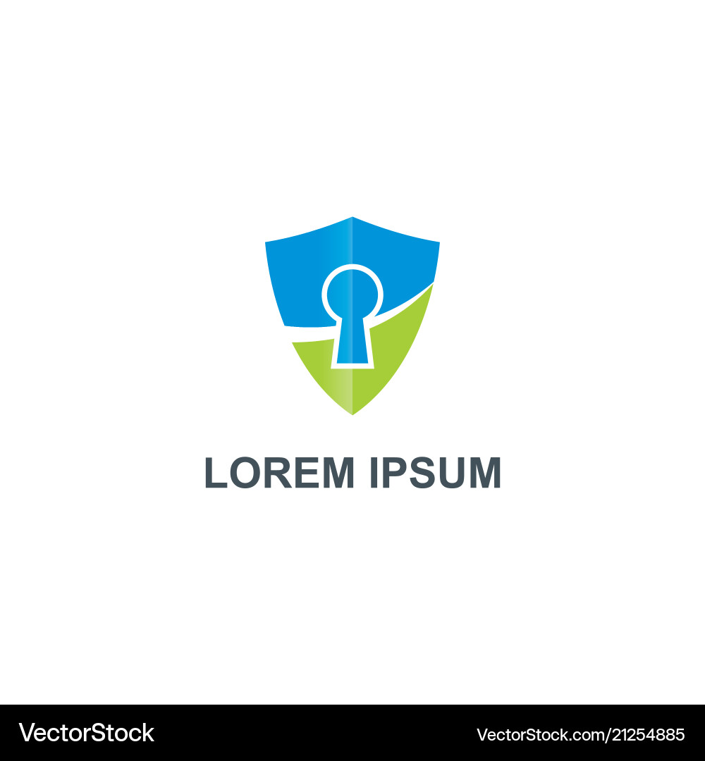 Shield secure company logo Royalty Free Vector Image