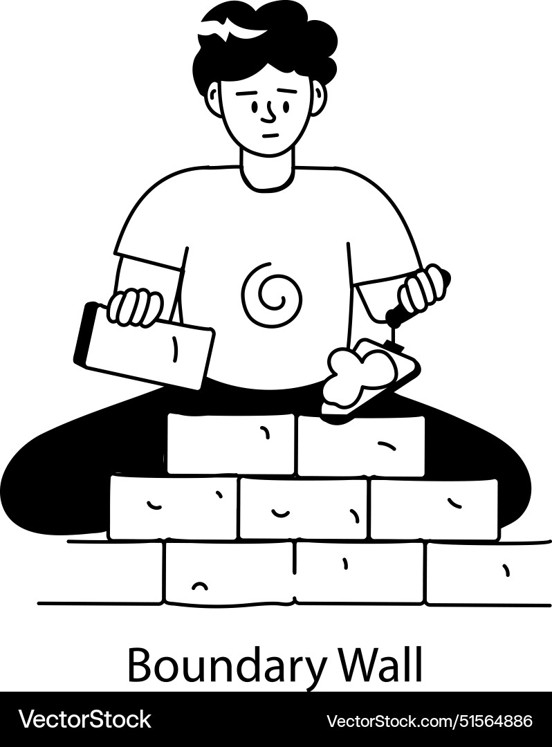 Boundary wall Royalty Free Vector Image - VectorStock