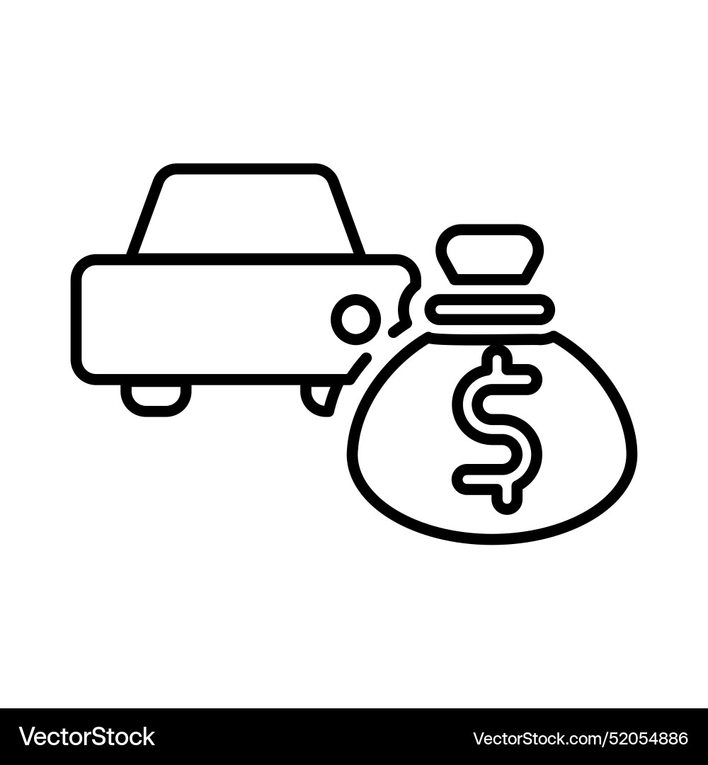 Car loan icon for auto financing vehicle purchase Vector Image