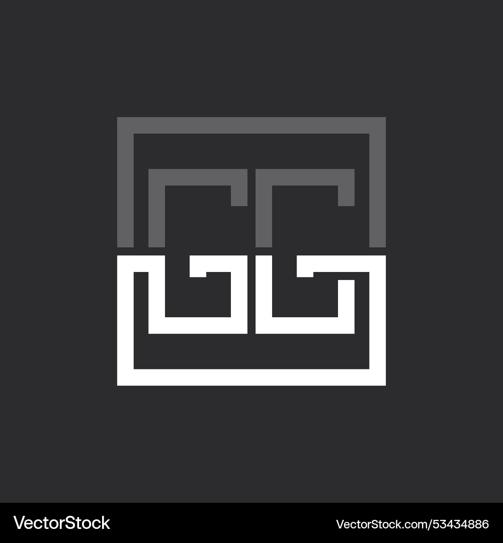 Creative modern minimalist gg letter logo design Vector Image