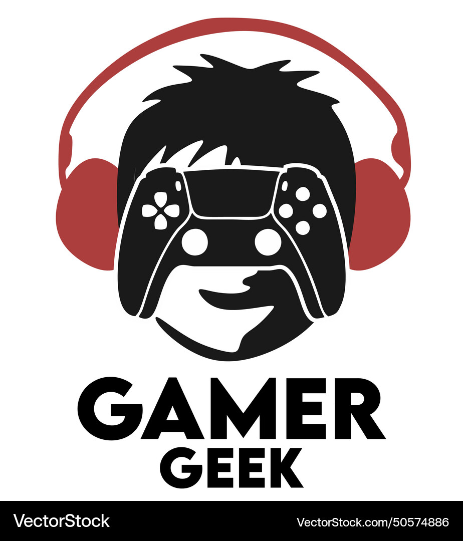 Gaming logo with console zone Royalty Free Vector Image