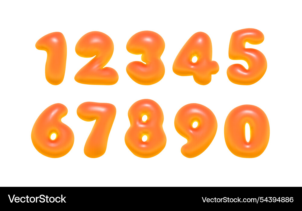 Jelly 3d numbers Royalty Free Vector Image - VectorStock