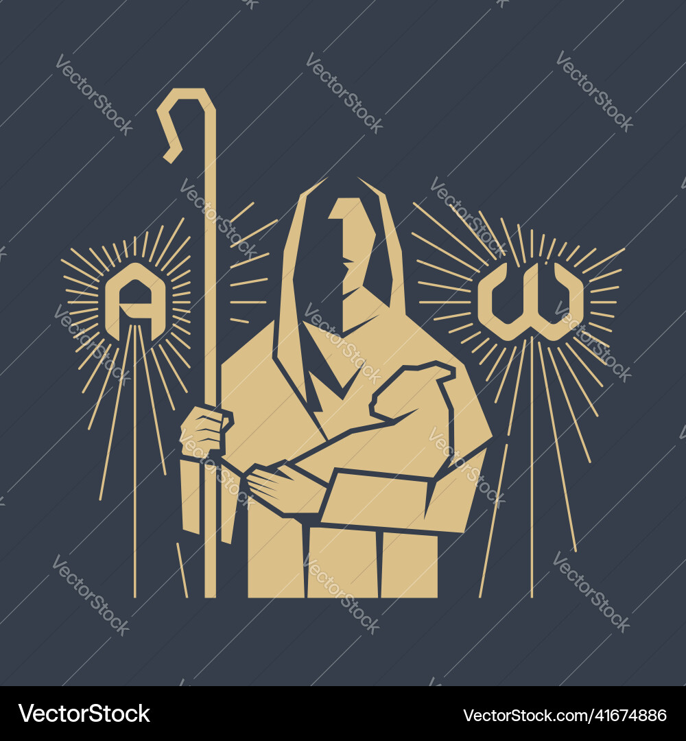 Jesus christ is the good shepherd Royalty Free Vector Image
