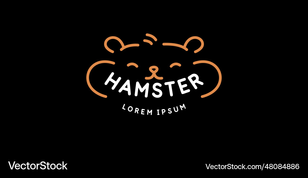 Minimalistic and stylish hamster emblem modern Vector Image