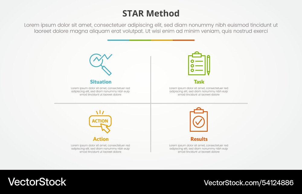 Star method infographic concept for slide Vector Image
