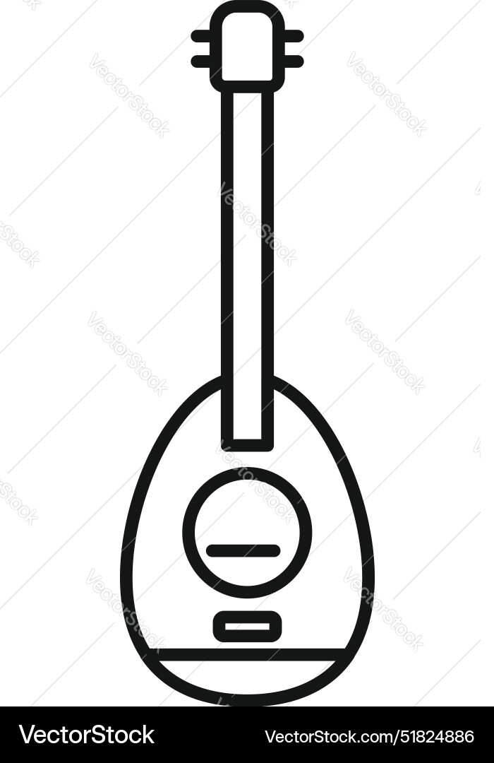 Traditional turkish string instrument saz icon Vector Image