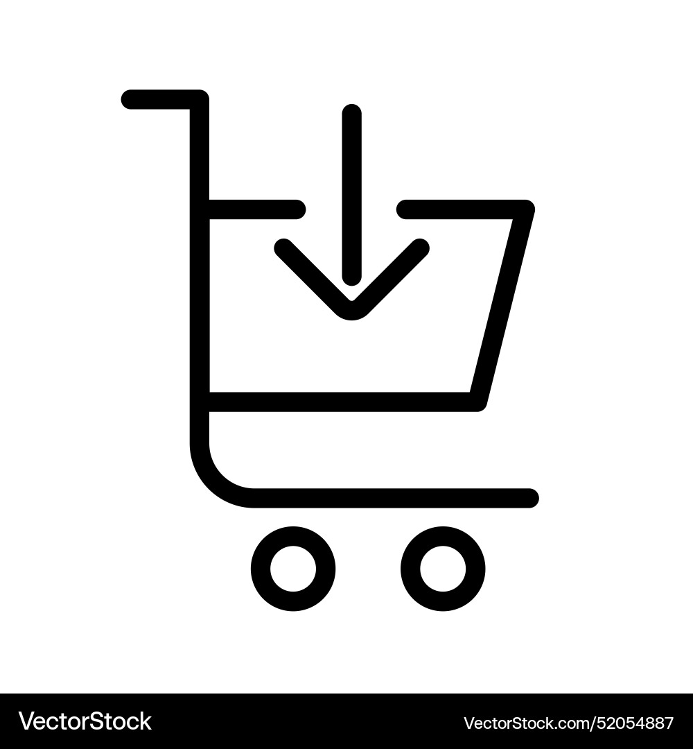 Cart download icon for e-commerce shopping online Vector Image