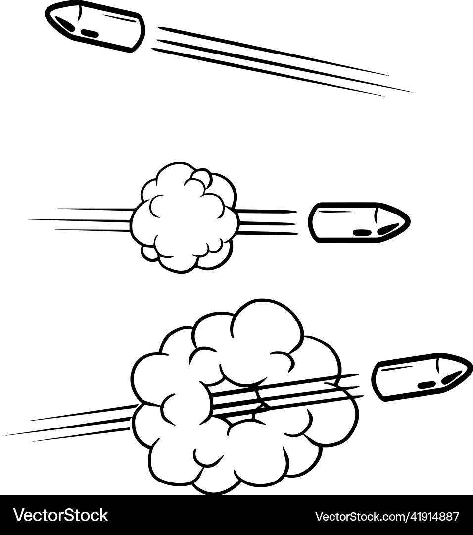 Flying Bullet from Gun Royalty Free Vector Image
