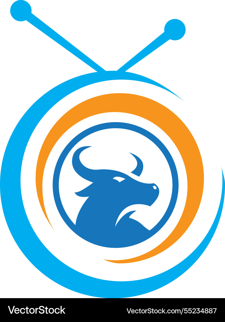 New modern buffalo head and blue cow design Vector Image