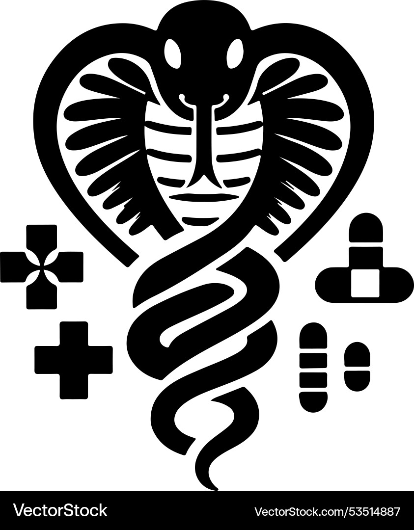 Pharmacy snake symbol logo icon art Royalty Free Vector