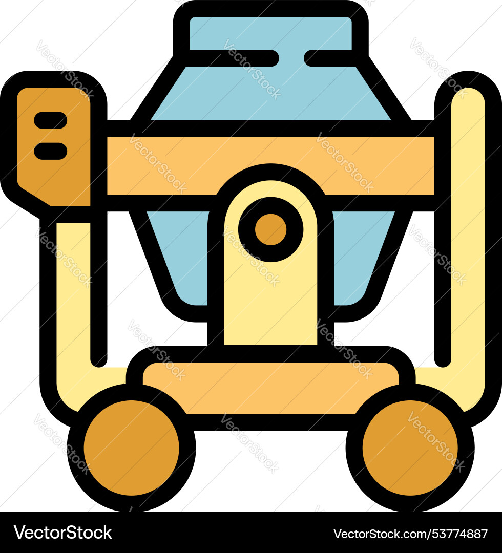 Portable concrete mixer mixing cement Royalty Free Vector