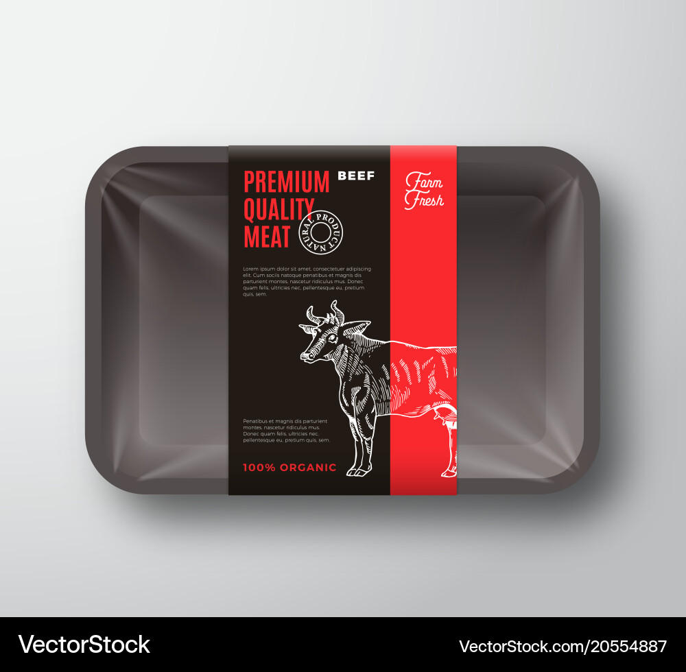 Premium quality beef meat packaging design layout Vector Image
