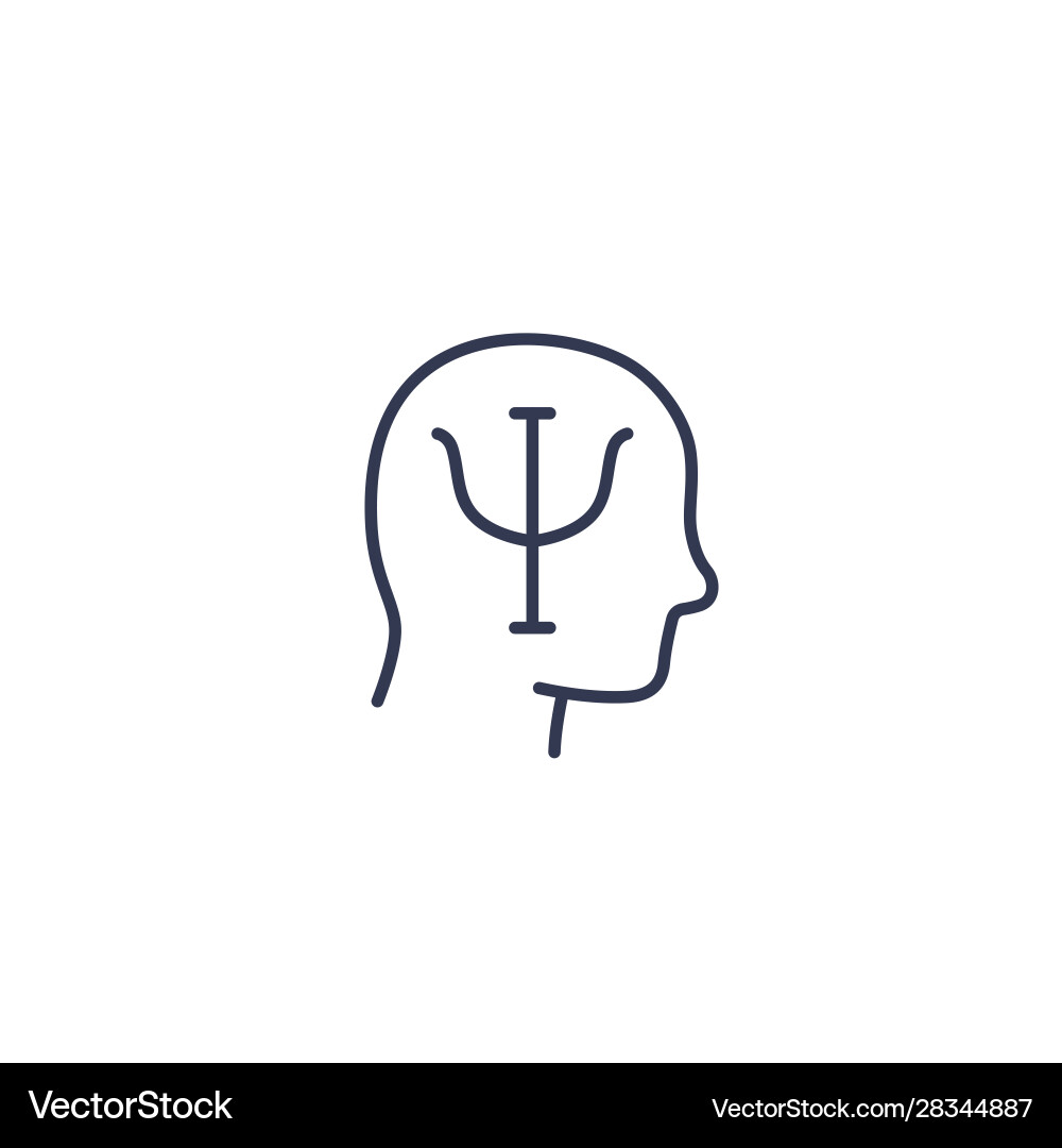Psychology line icon Royalty Free Vector Image