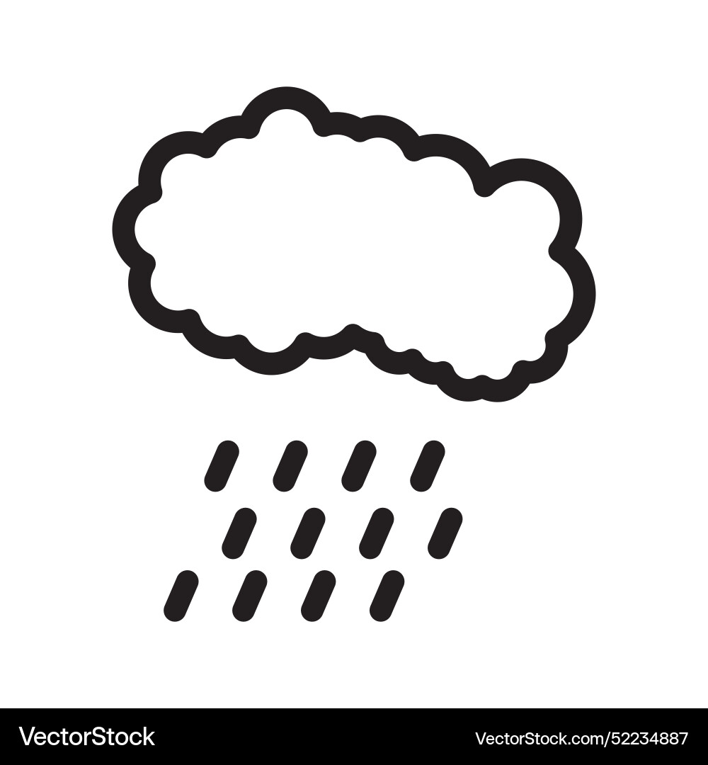 Rainy weather icon black line art logo Royalty Free Vector