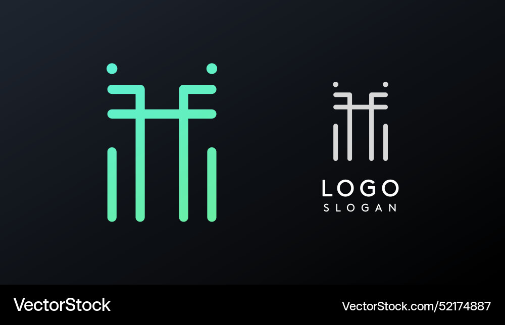 Stylized letter t tech-inspired typography logo Vector Image