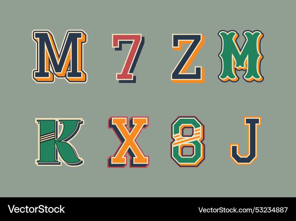 Vintage college element Royalty Free Vector Image