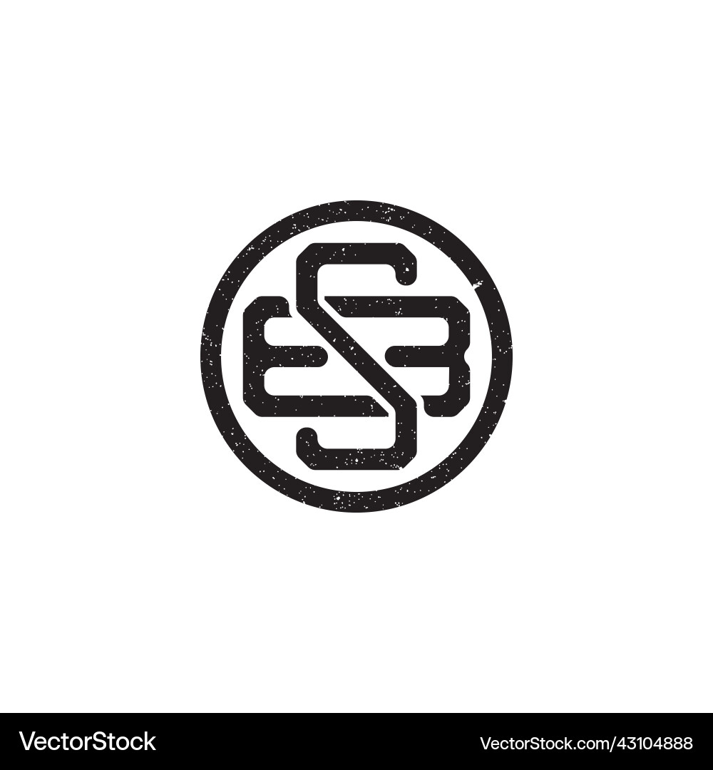 Abstract initial letter bs logo in black color Vector Image