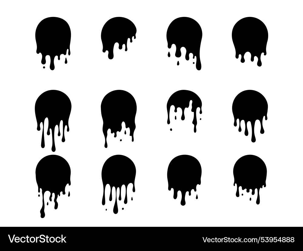 Melted Drops - Oil, Honey, Blood Royalty Free Vector Image