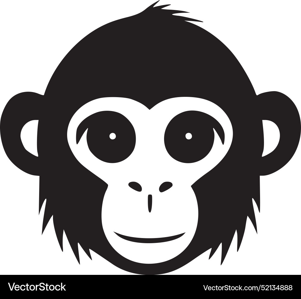 Monkey - black and white isolated icon Royalty Free Vector