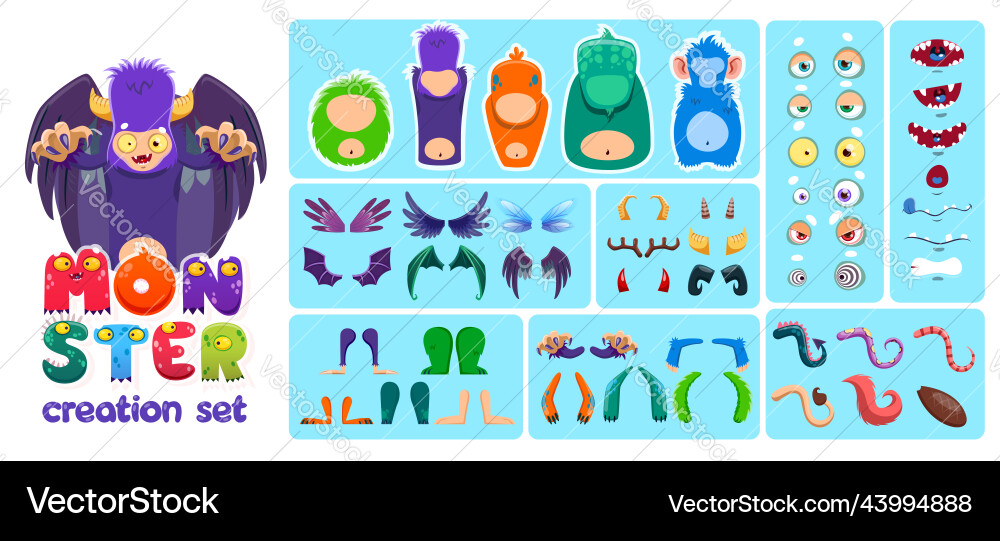 Monster creation kit cartoon character constructor